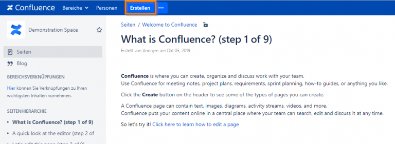 Confluence Seite erstellen - Eine kurze Anleitung zur Erstellung