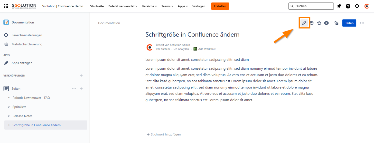 Confluence Schriftgröße ändern - Anleitung