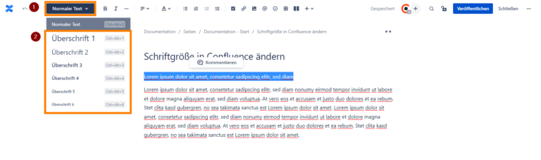 Confluence Schriftgröße ändern - Anleitung