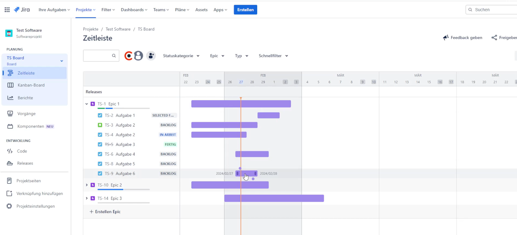 Die Zeitleiste in Jira – Jira Timeline